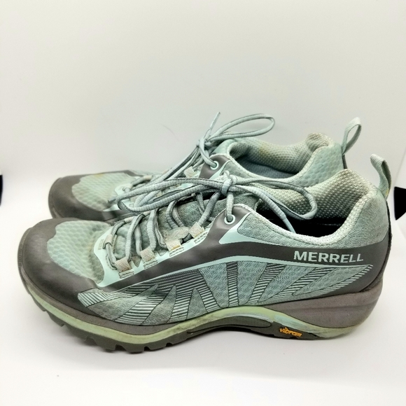 Merrell | Shoes | Merrell Sirens Edge Trail Running Shoes Teal Grey ...